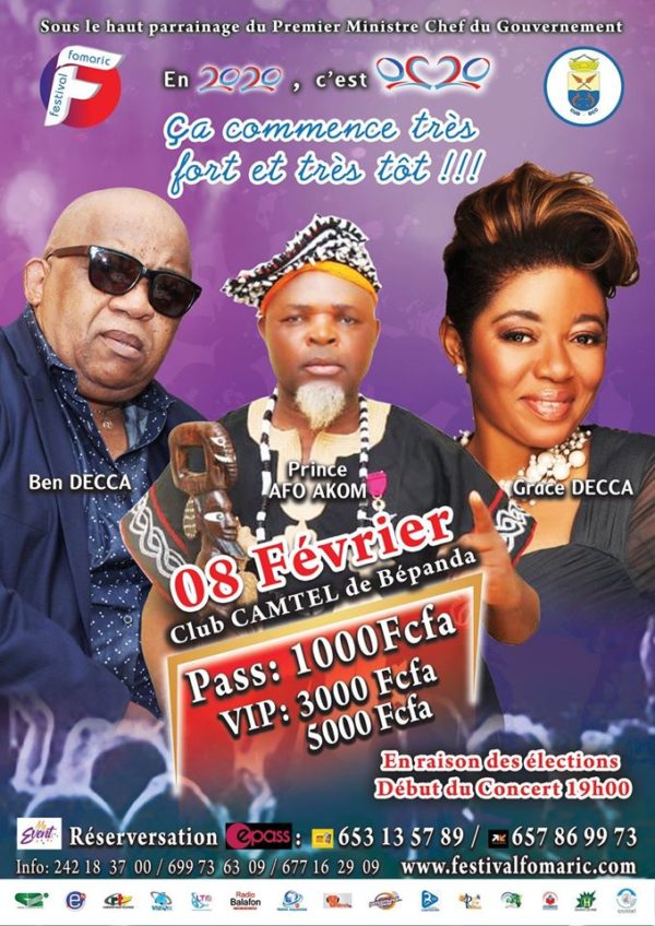 FESTIVAL FOMARIC - 8 Février2020 : Ben Decca, Prince Afo Akom et Grace ...