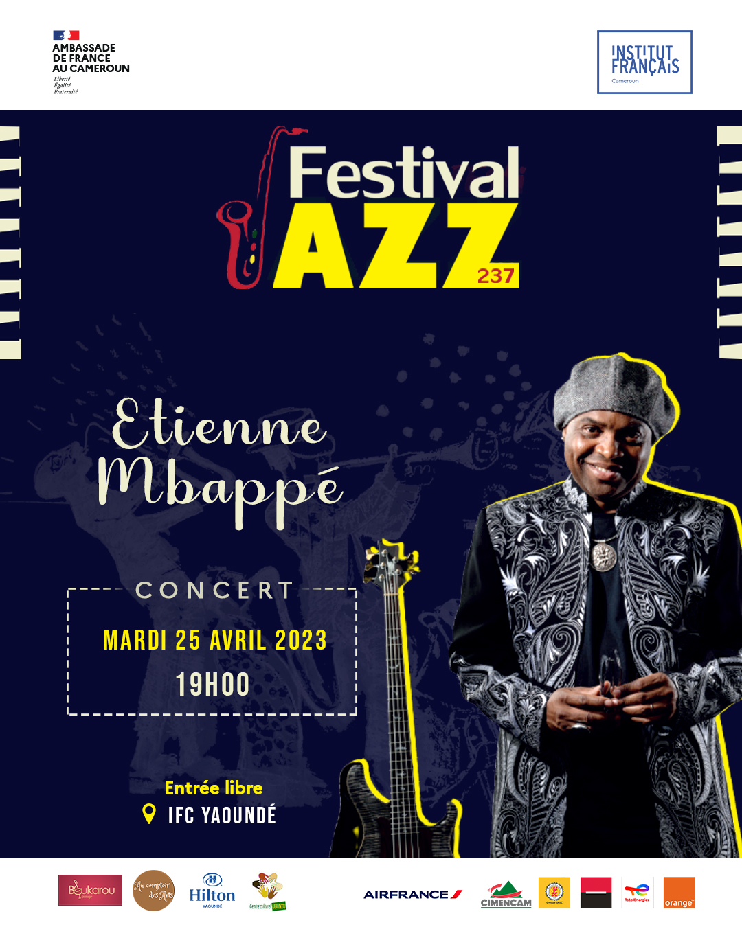 Concert Etienne Mbappe le 25 Avril 2023 à Yaoundé - Jazz Festival 237 | Kamer ShowBook